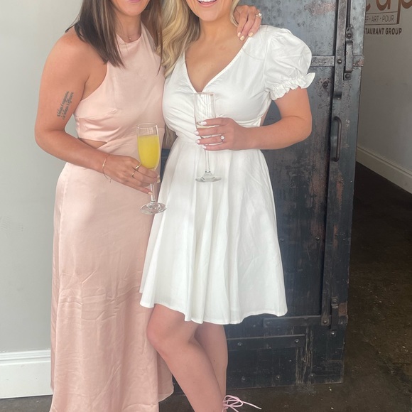 Petal & Pup | Dresses | Bridal Shower Dress White Fit And Flare Partial ...